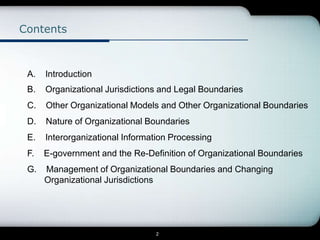 E government, changing jurisdictions and boundary management | PPTX