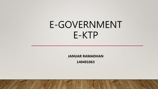 E-Government Mengenai E-KTP | PPT