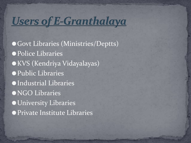E-Granthalaya for Library Management System | PPTX