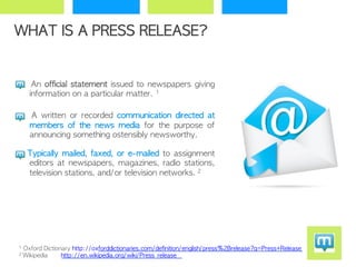 E guide to the lifestyle press release | PDF