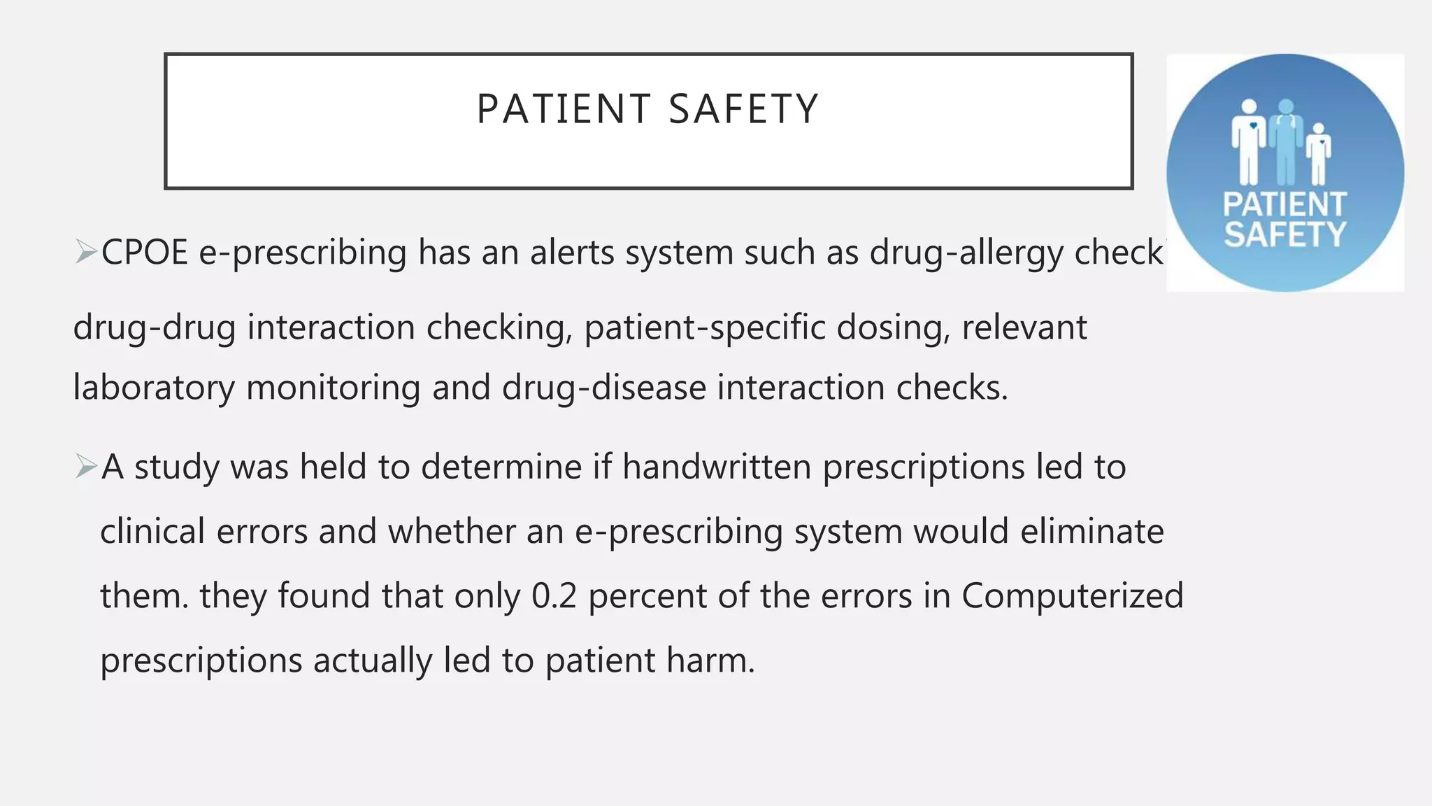 Computerized physician order entry (CPOE) | PPTX