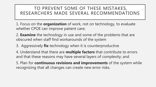 Computerized physician order entry (CPOE) | PPTX | IT and Internet ...