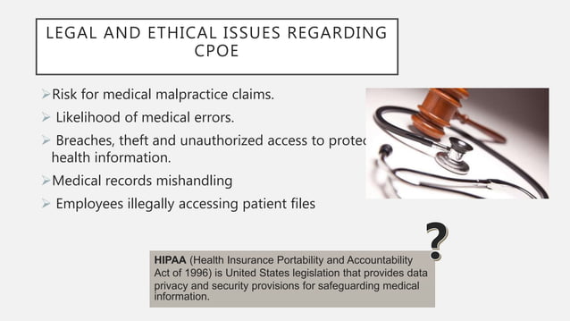 Computerized physician order entry (CPOE) | PPTX | IT and Internet ...