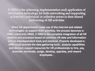 E hrm in ibm | PPTX