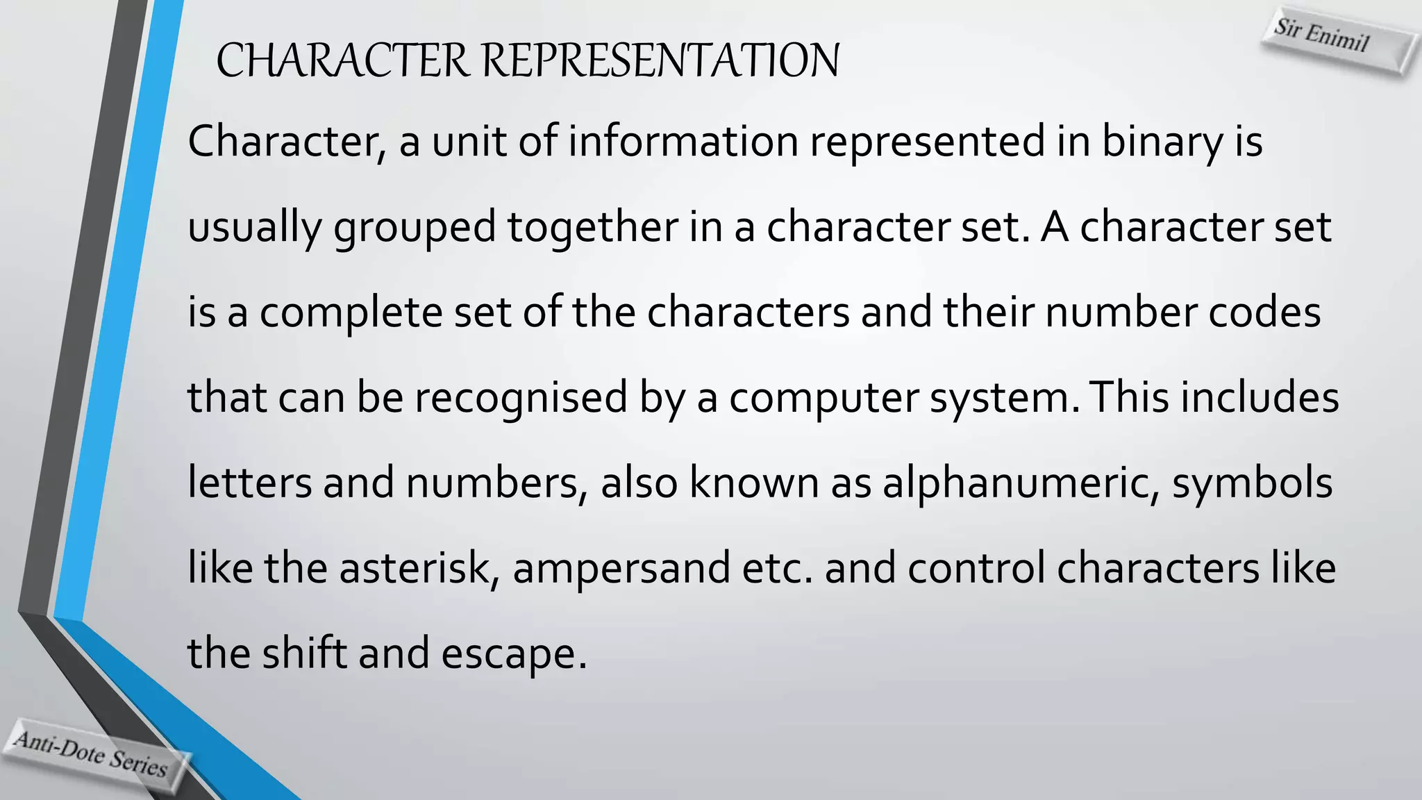 E-ICT Data Representation 1 - Anti-Dote Series | PPTX