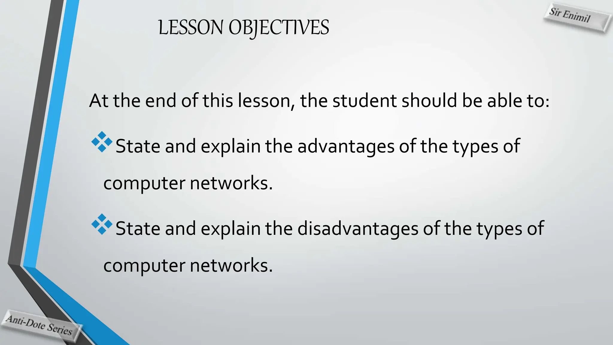 E Ict Types Of Computer Networks 2 Anti Dote Series Pptx