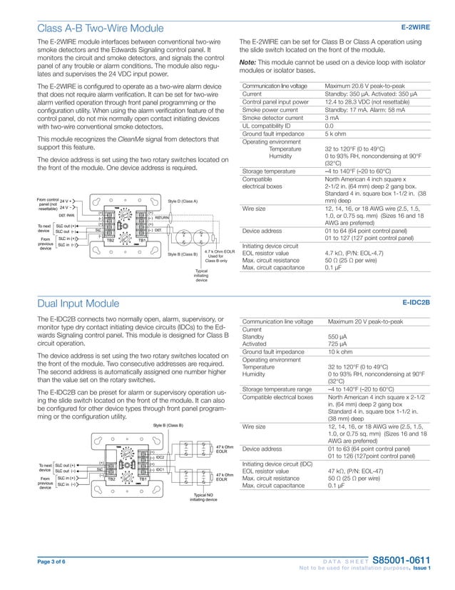 Edwards Signaling E-IDC1B Data Sheet | PDF