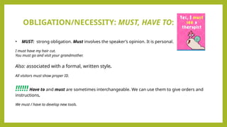 E-Introduction to Modal verbs-Obligations, lack of obligation, advice ...