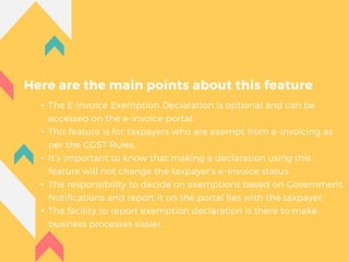 E-invoice Exemption Declaration Functionality Made Available | PPTX