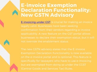 E-invoice Exemption Declaration Functionality Made Available.pptx