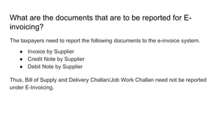 E-invoice Mandate: E-invoicing Changes, Exemptions, Documents ...