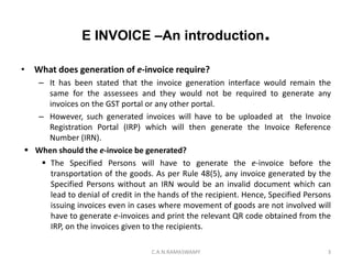 E invoicing under gst- latest | PPTX