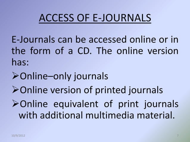 E journals ppt latest | PPTX