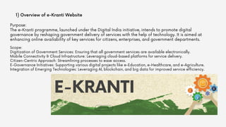 e-KRANTI under Digital India Program Informing about e- kranti | PPT