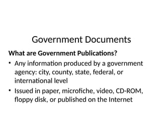 E-Learn Government Documents 2024 update | PPTX