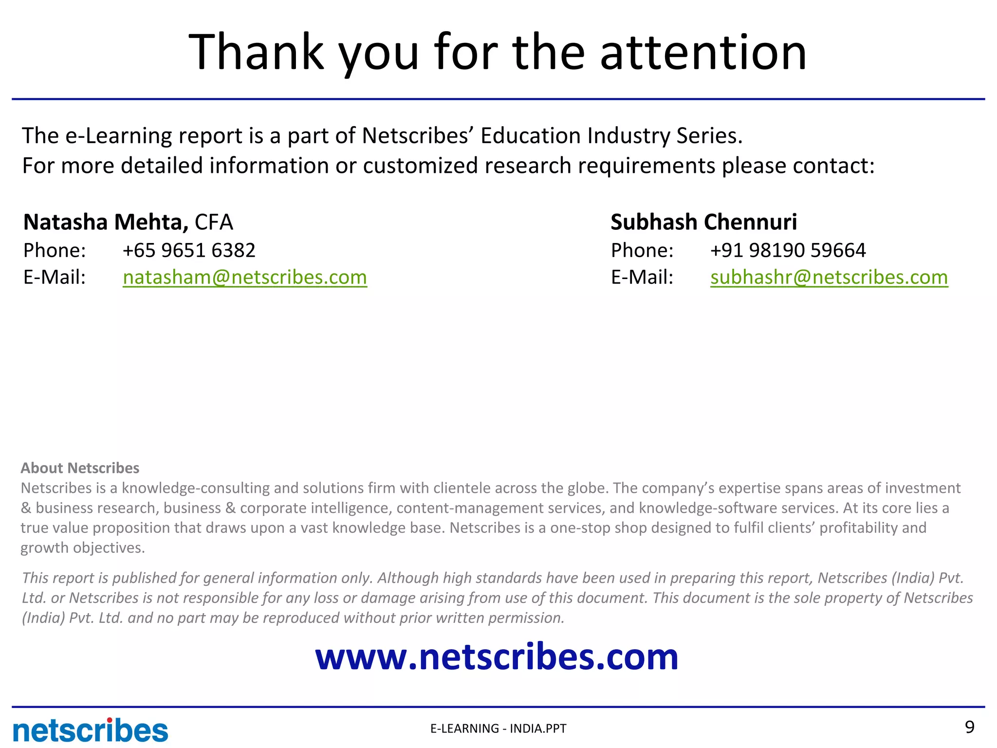 E Learning India Sample | PPT