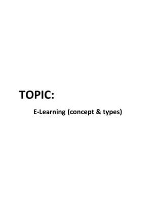 E learning (1) assignment | DOCX