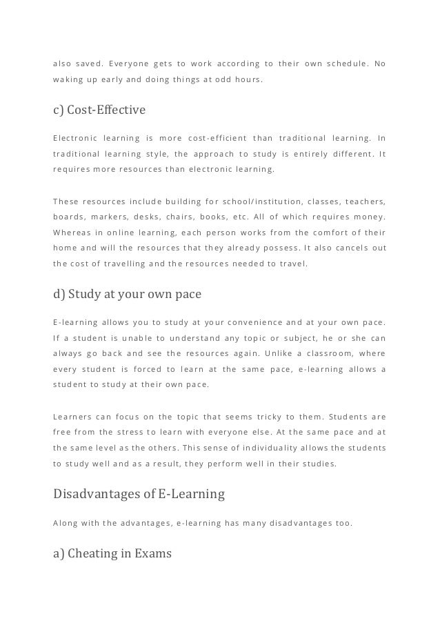 E learning advantages and disadvantages | PDF