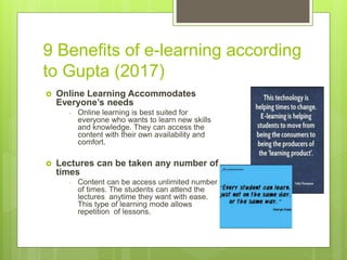 E-learning and its benefits | PPT