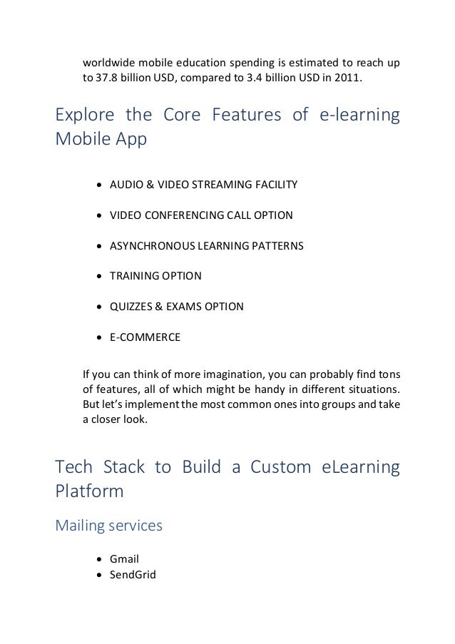 E-Learning App Development cost, key features, Techstacks.pdf