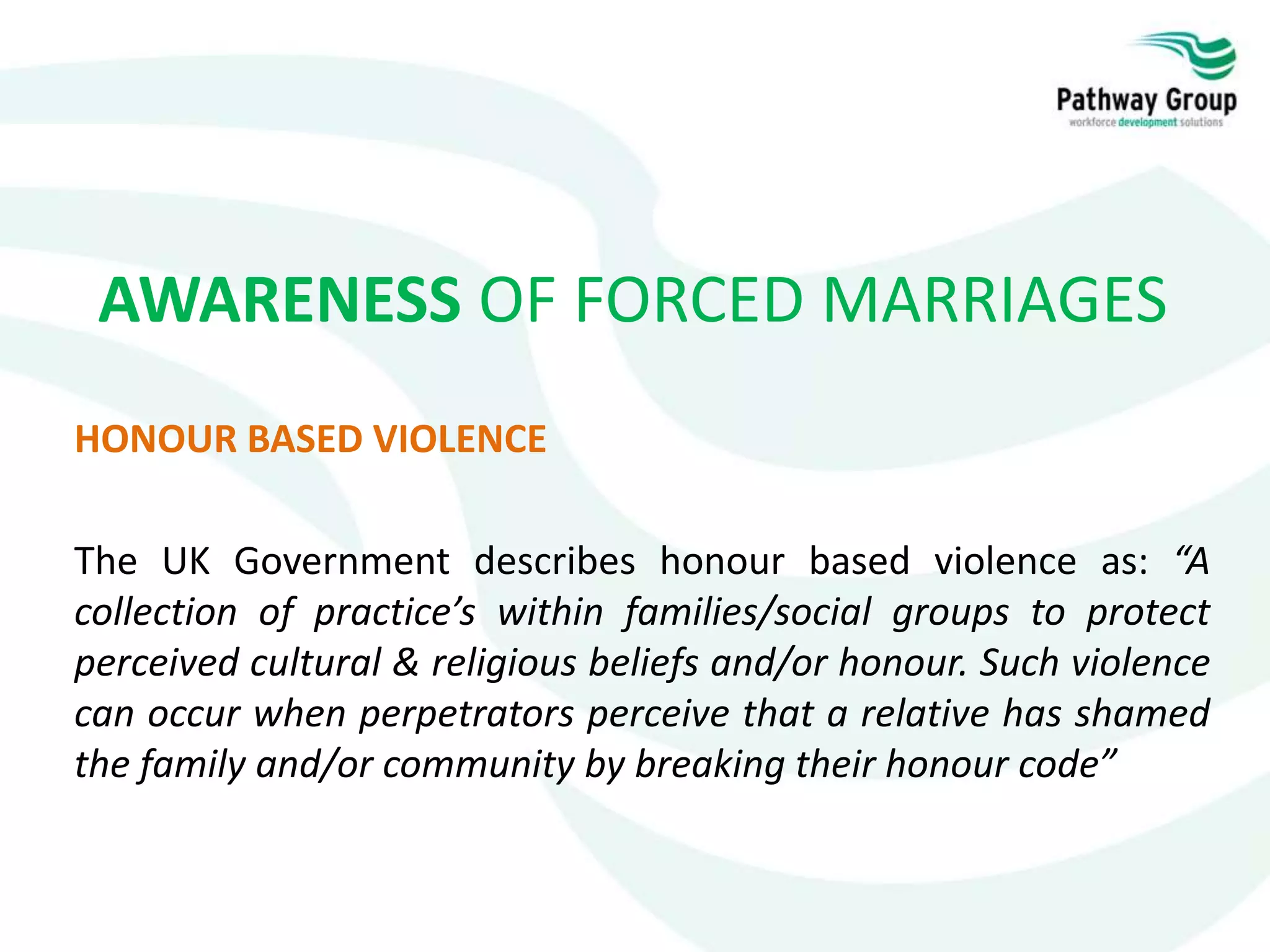 E-LEARNING: Awareness of Forced Marriages | PPT