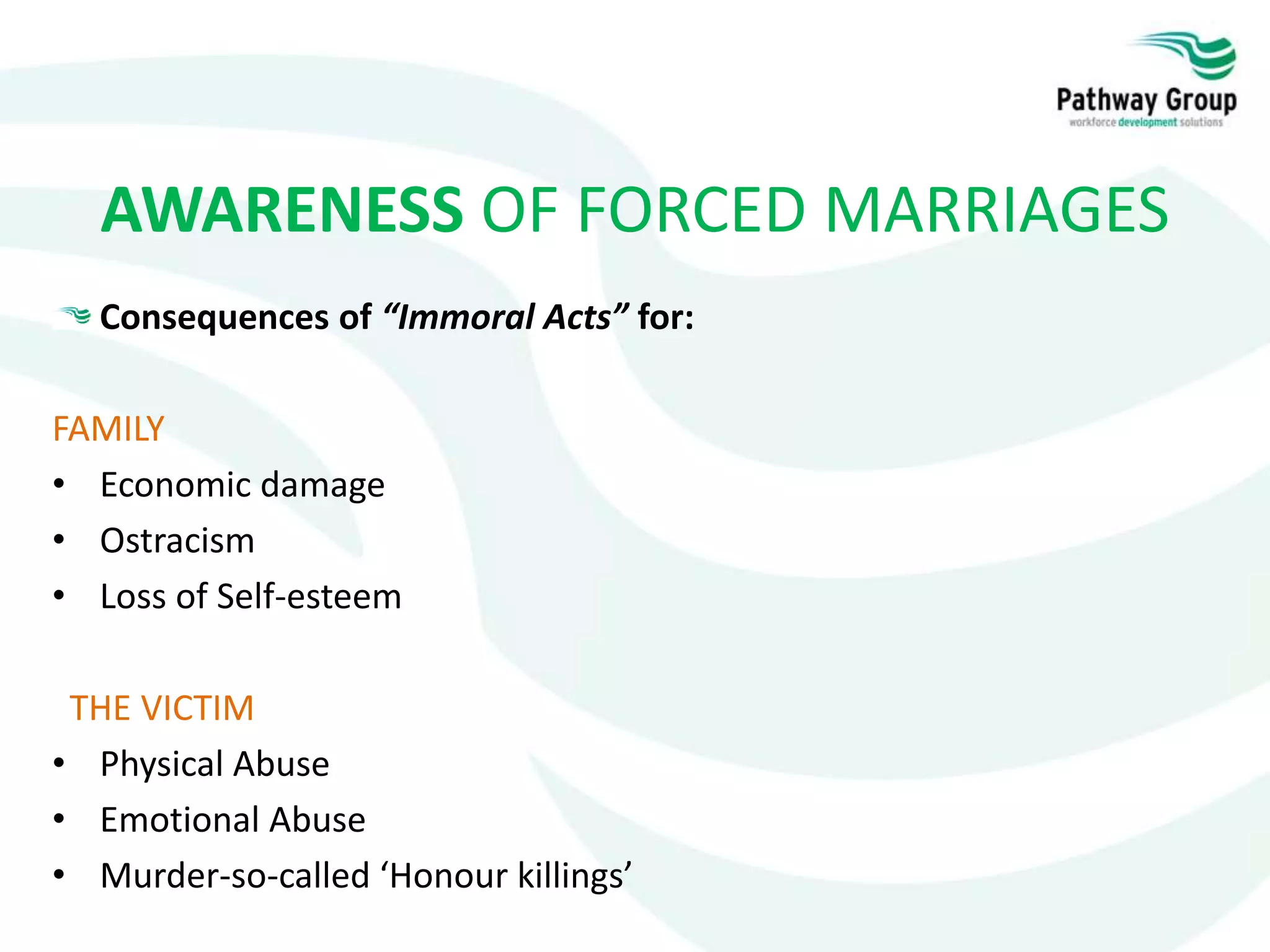 E-LEARNING: Awareness of Forced Marriages | PPT