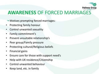 E-LEARNING: Awareness of Forced Marriages | PPT