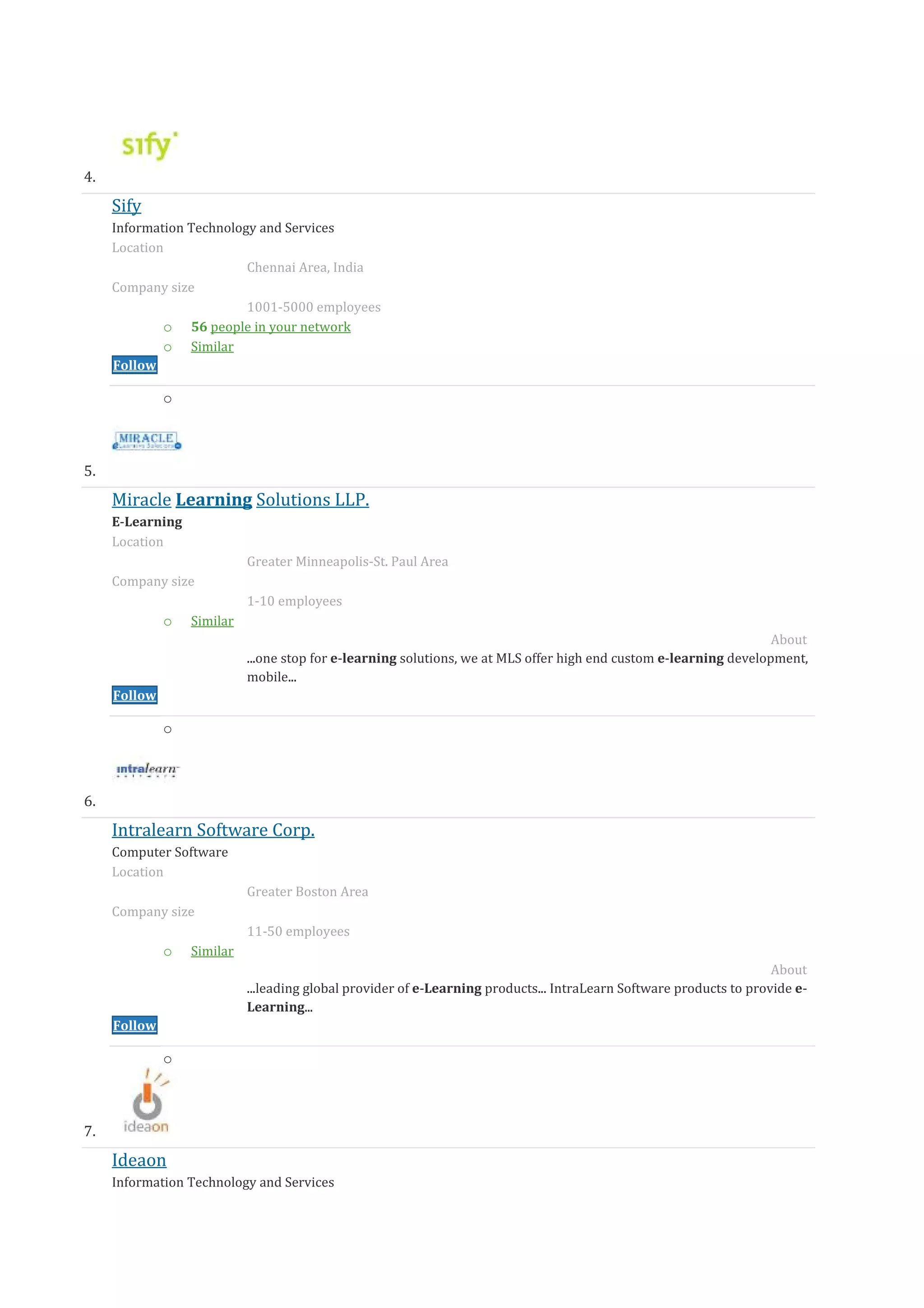 E learning companies - linkedin | PDF