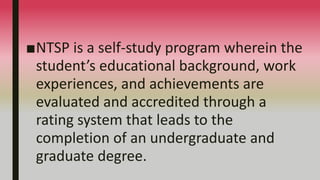 Non-Traditional Study Program | PPTX | Postgraduate Education | College ...