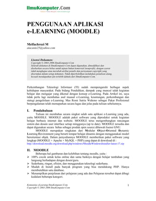 E learning dengan moodle | PDF