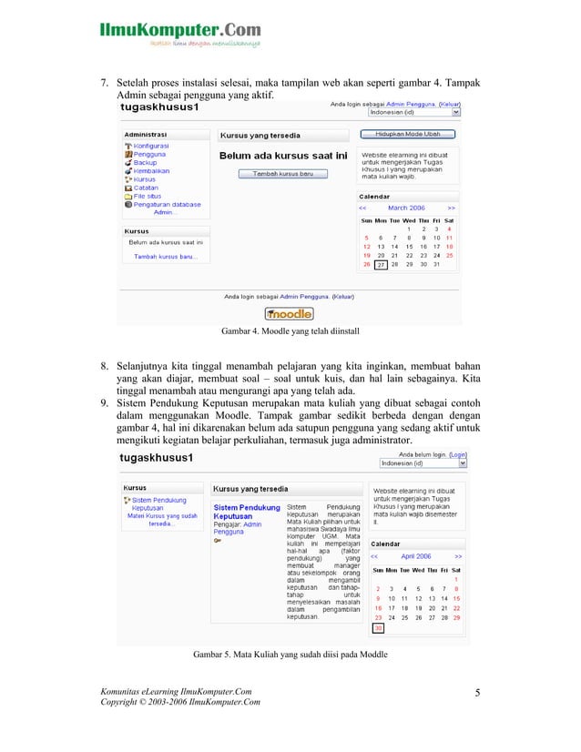 E learning dengan moodle | PDF
