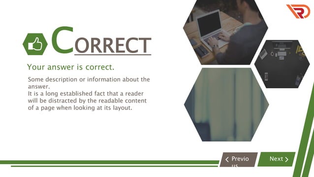 E-Learning and Quiz Template / Mockup with Animations | PPT