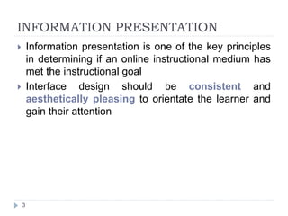 E learning design principles | PPTX | Web Design and HTML | Internet