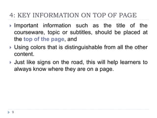 E learning design principles | PPTX | Web Design and HTML | Internet