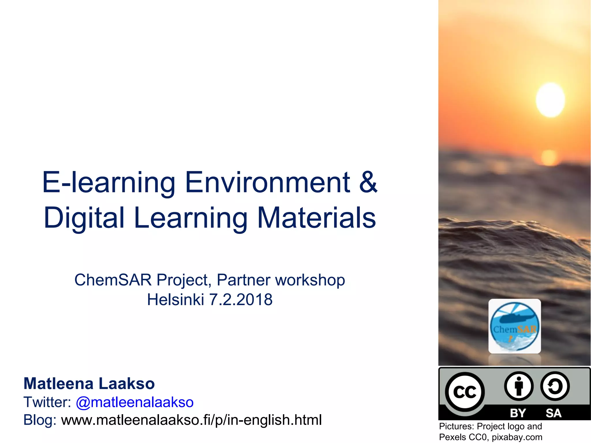 E learning environment & digital learning material | PPT