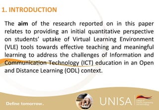E-learning environment tools to address online and open distance ...