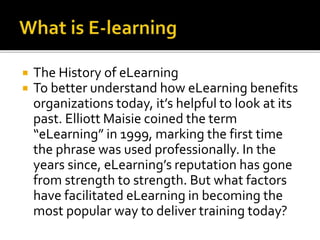 what is e learning and e resources | PPT