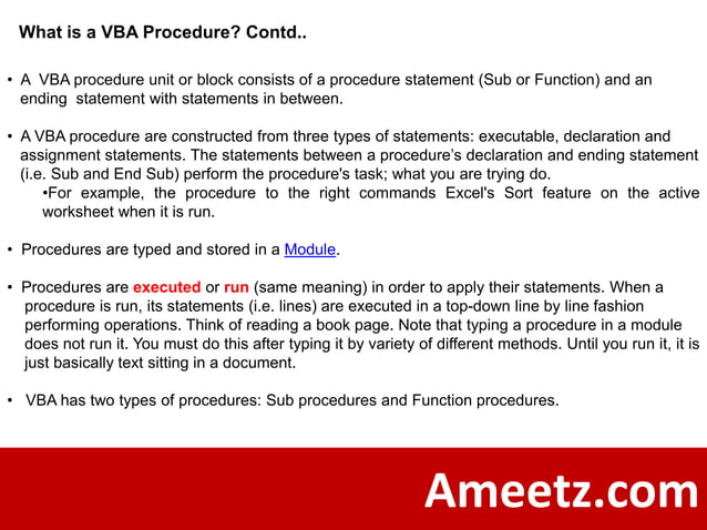 E Learning Excel Vba Programming Lesson 2 Ppt
