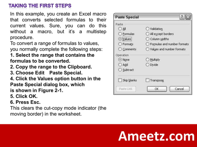 E Learning Excel Vba Programming Lesson 2 Ppt