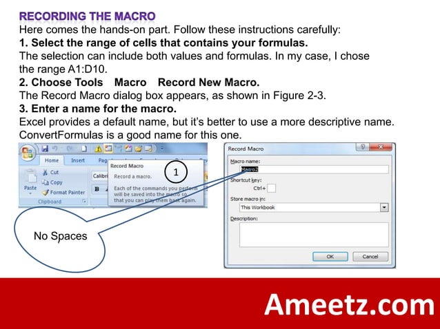 E Learning Excel Vba Programming Lesson 2 Ppt