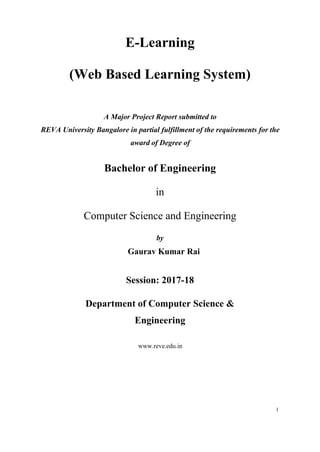 E learning full report | PDF