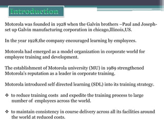 E learning initiatives at motorola | PPT