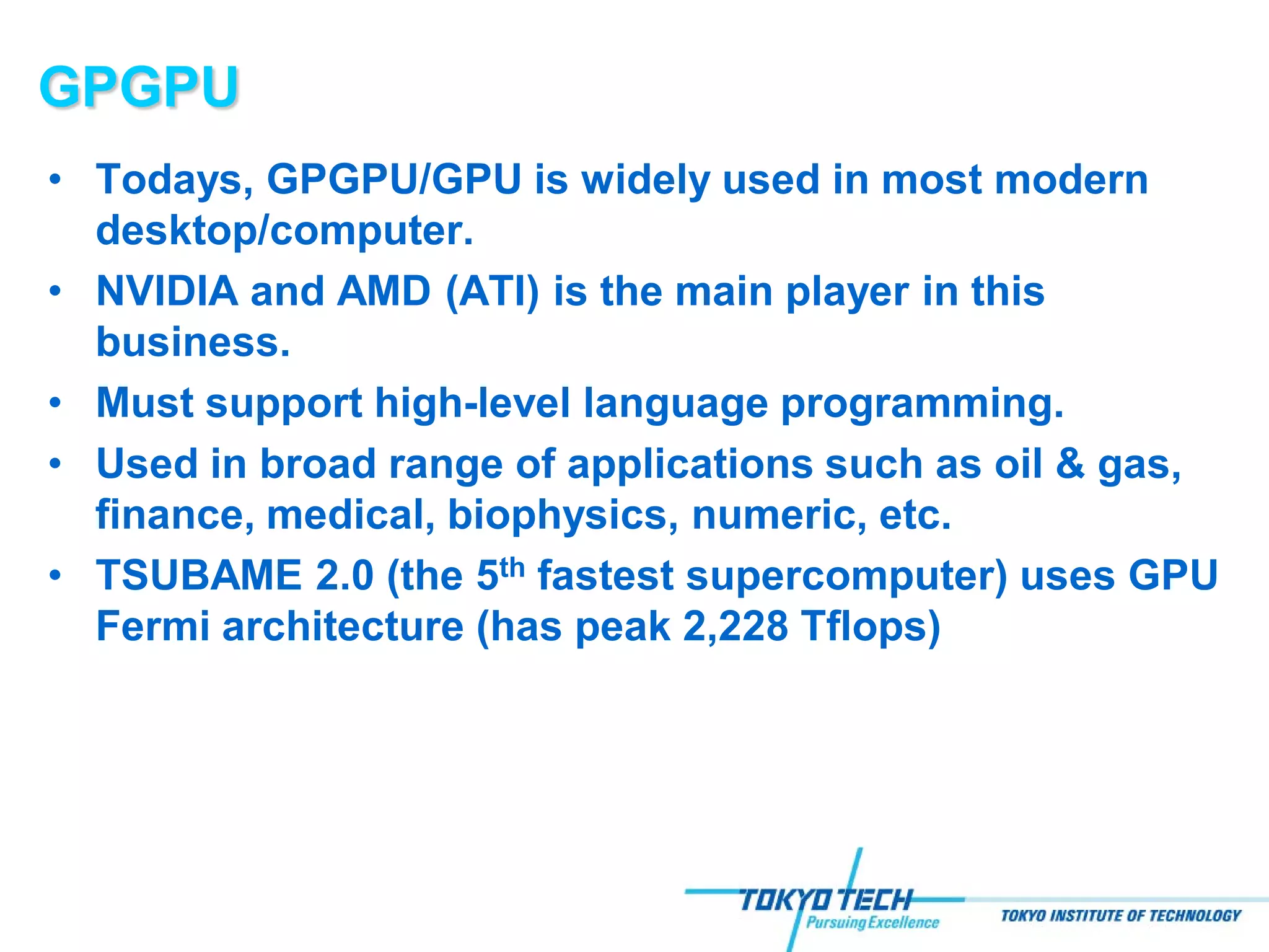 E-Learning: Introduction to GPGPU | PPT | Free Download