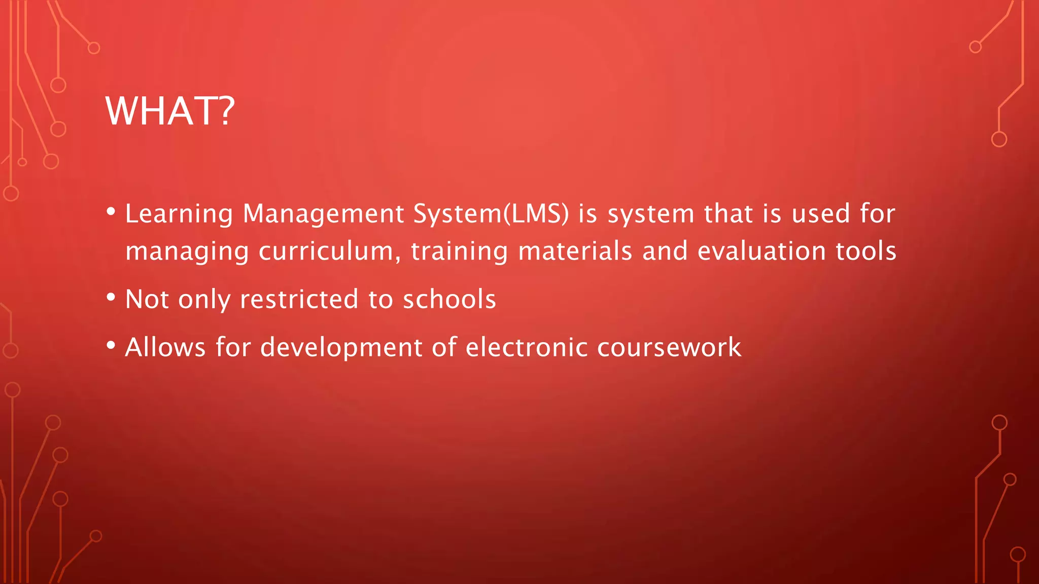 E learning management system | PPTX