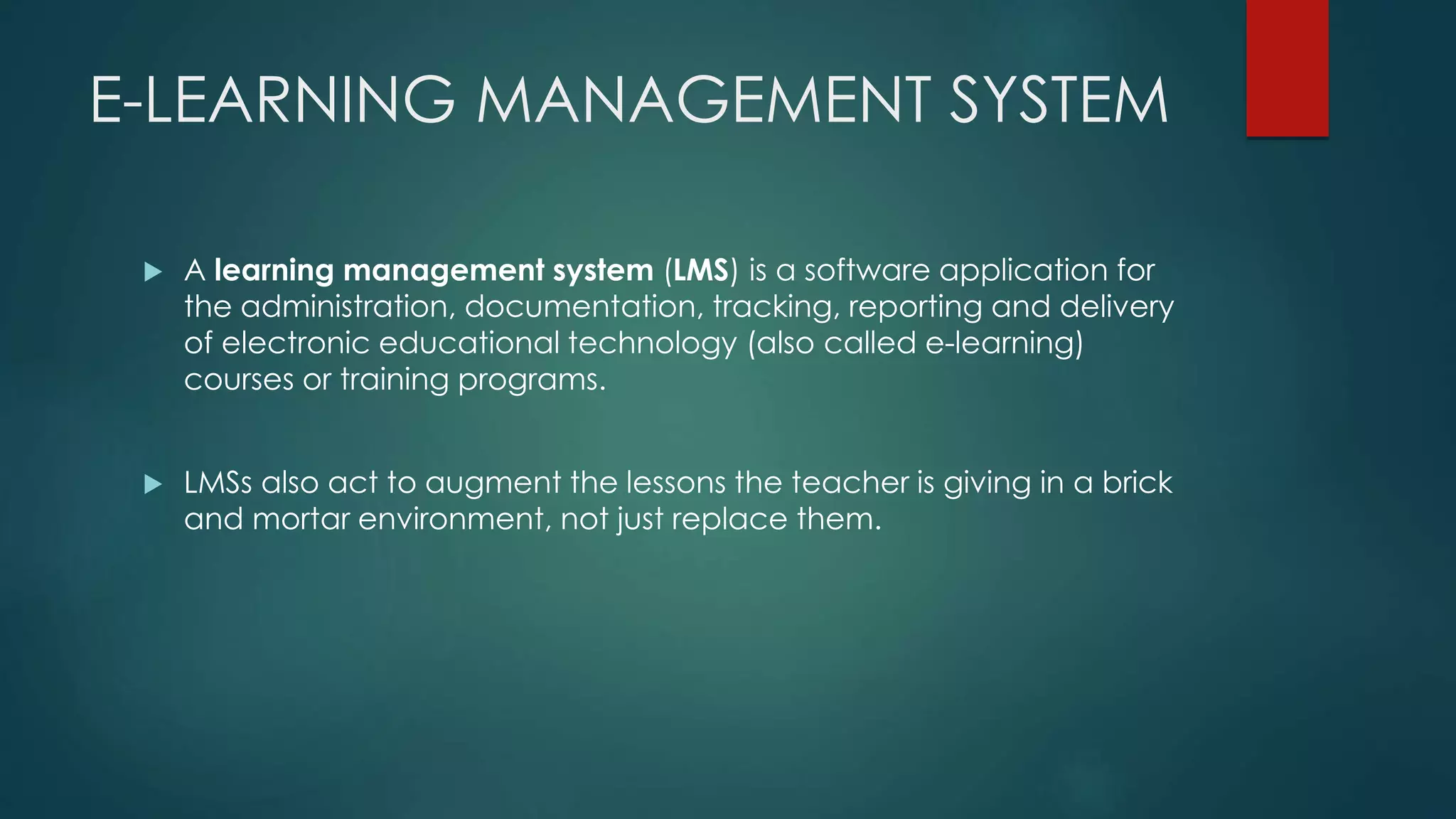 E learning management system | PPTX