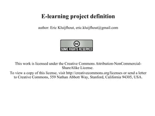 E learning project definition | PPT