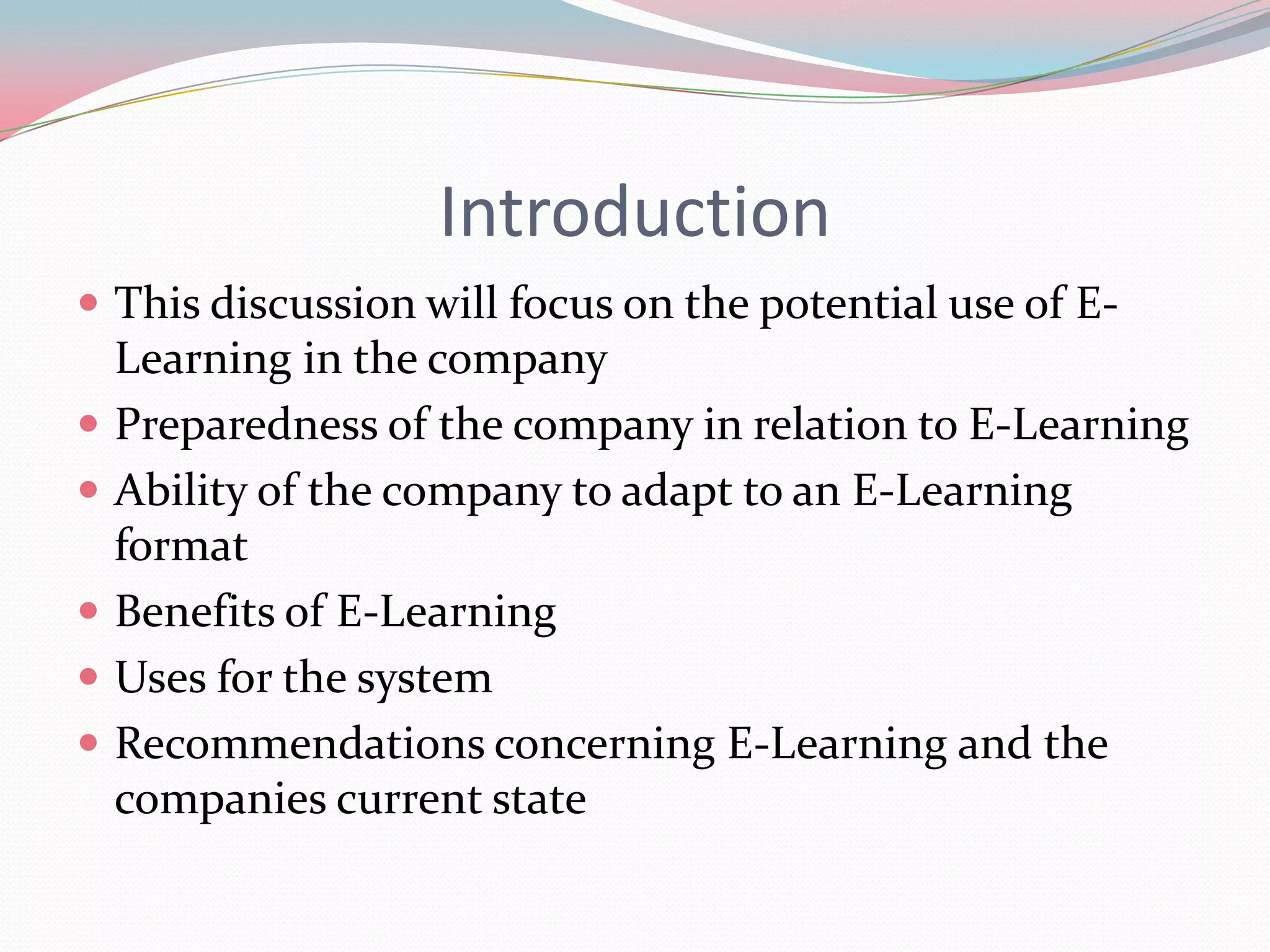 E learning proposal | PPTX