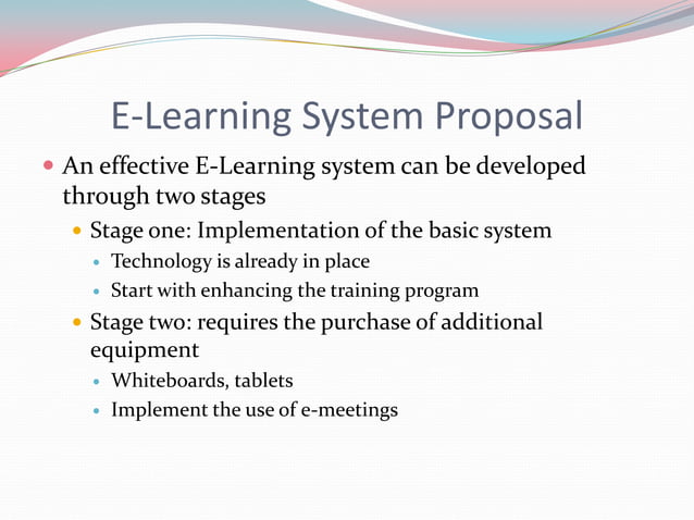 E learning proposal | PPTX