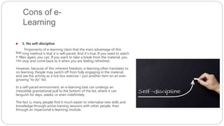E learningprosand challenges | PPT