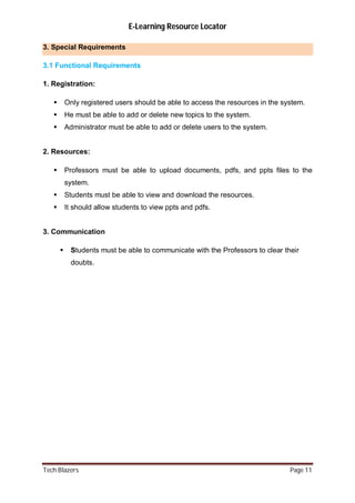 E learning resource Locator Project Report (J2EE) | PDF